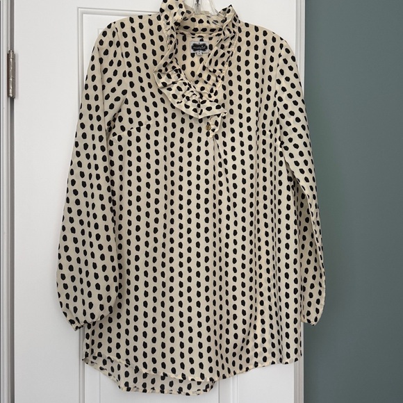 Mud Pie | Tops | Mud Pie Black And Cream Polka Dot Top | Poshmark